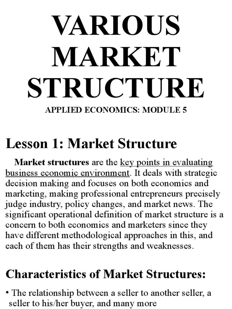 Understanding Market Structures: An Analysis of Monopoly, Monopolistic ...