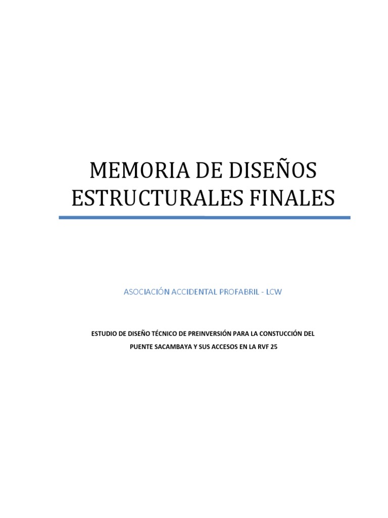 Memoria Diseños Estructurales-EEE1 | PDF | Hormigón pretensado | Hormigón