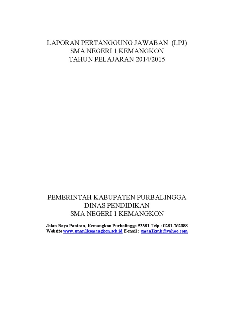 Contoh LPJ Osis | PDF