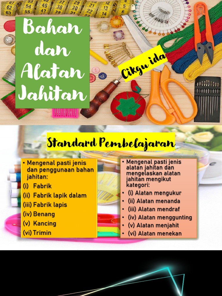 Nota Pengenalan Kepada Bahan Dan Alatan Menjahit | PDF