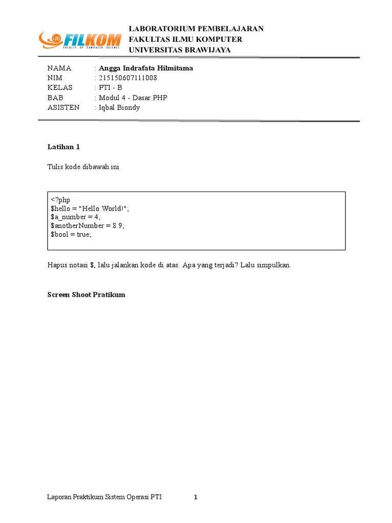 Modul 4 - Dasar PHP | PDF