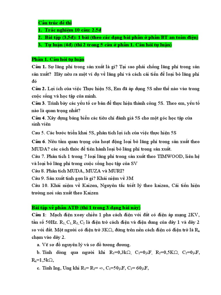 Câu hỏi ôn tập môn Kỹ năng hoạt động công nghiệp K15 | PDF