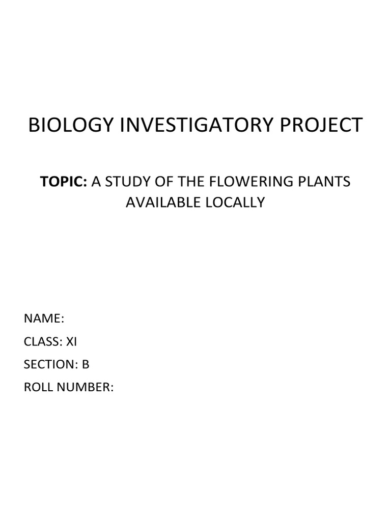 Class 11 Plant Kingdom Project Report | PDF