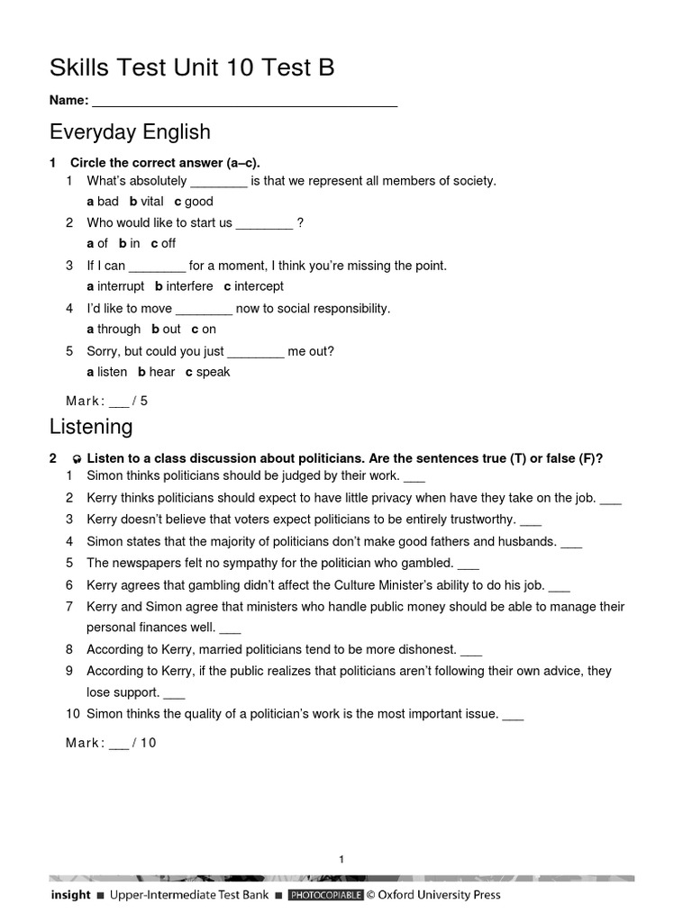 Skills Test Unit 10 Test B Pdf Pdf Nelson Mandela Apartheid