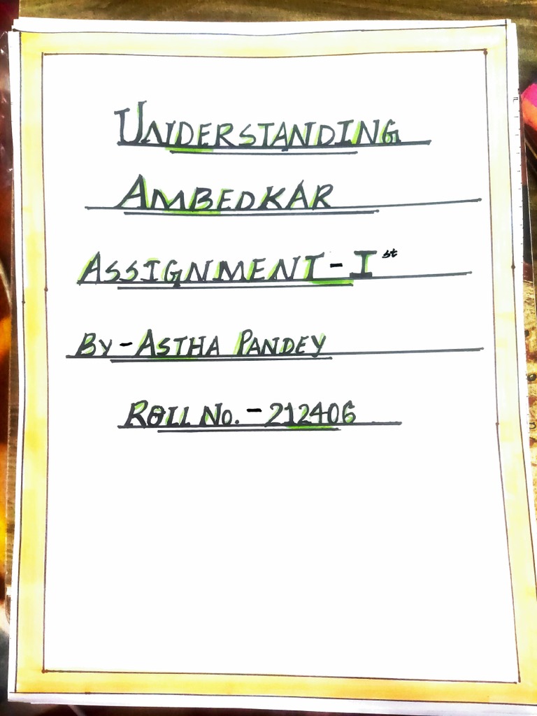 Astha Pandey, Hons History, 212406, Understanding Ambedkar Assignment | PDF