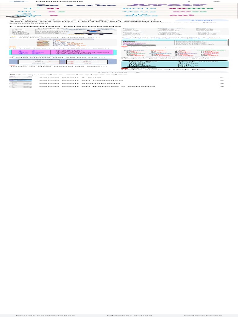Conjugacion Verbo Avoir - Búsqueda de Google PDF | PDF
