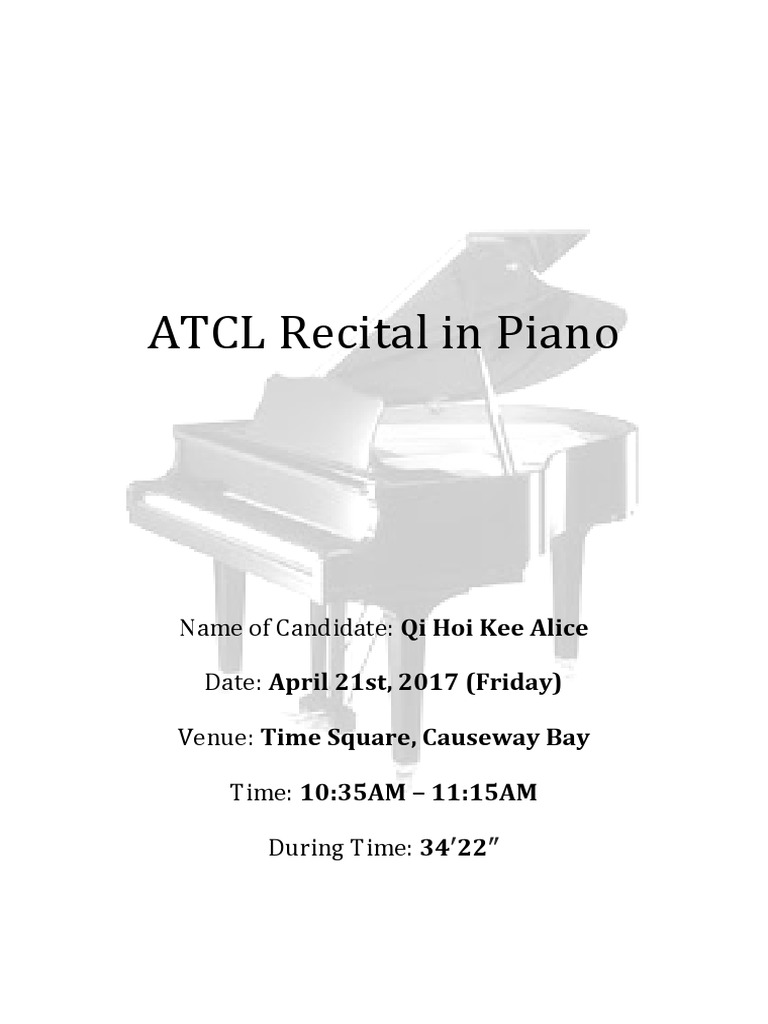 Alice Qi ATCL Piano Recital Program Notes PDF | PDF | Elements Of Music ...