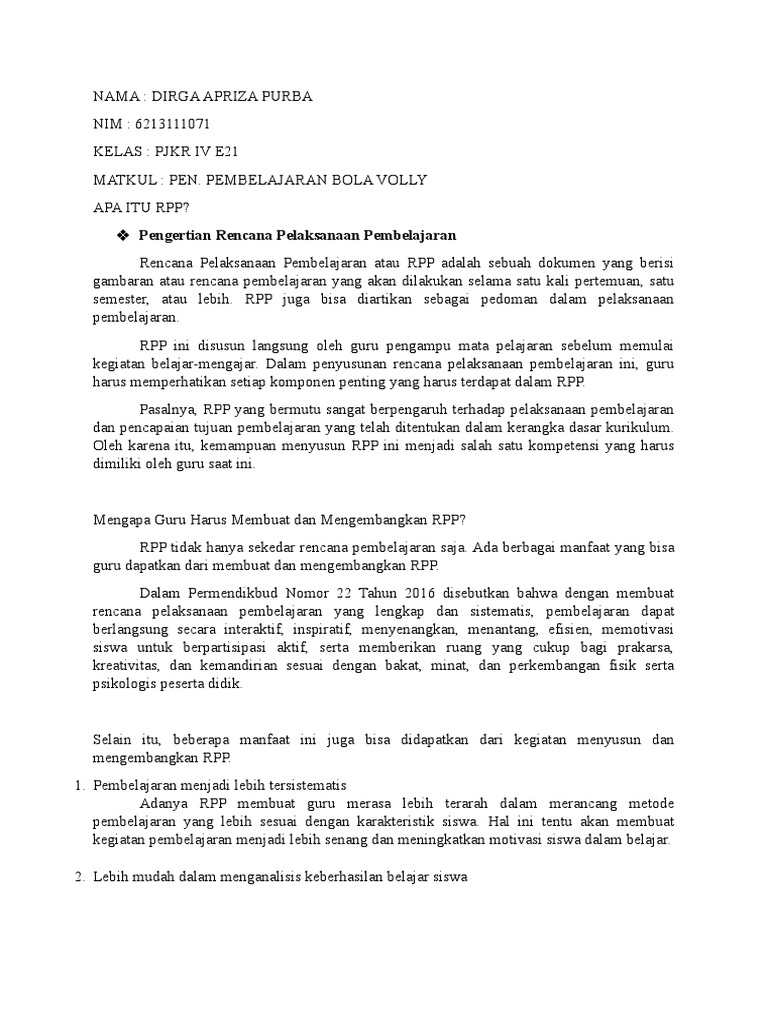 Panduan RPP untuk Guru | PDF