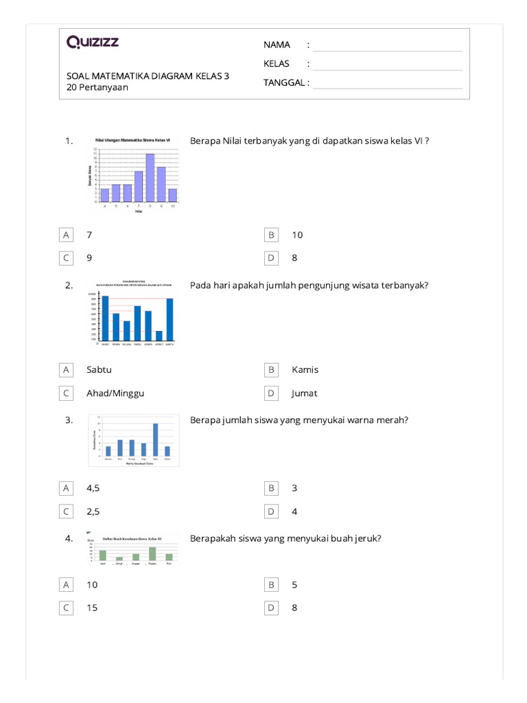 SOAL MATEMATIKA DIAGRAM KELAS 3 | PDF