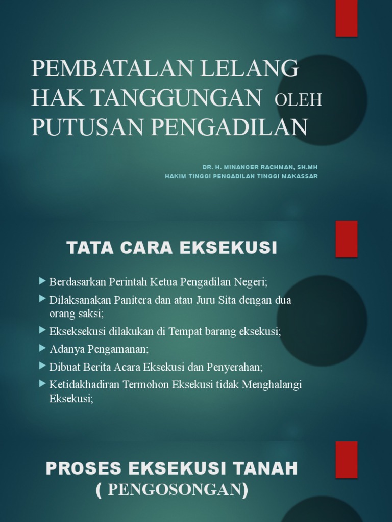 DR Minanoer - Seminar Eksekusi | PDF