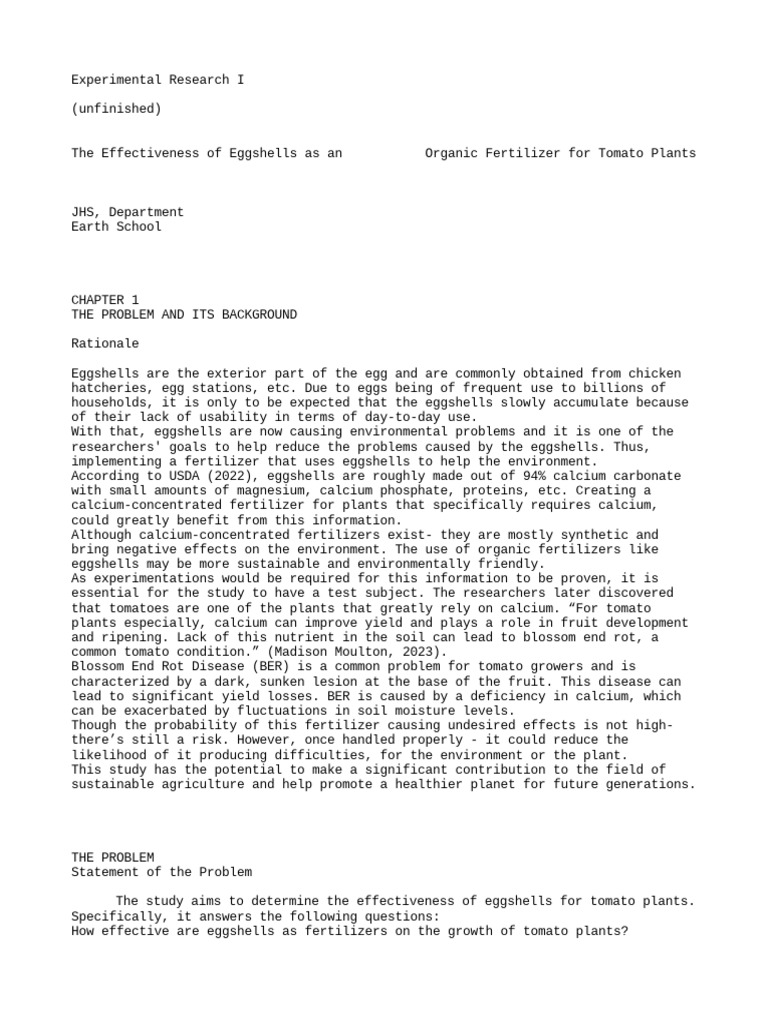 Research (Unfinished) | PDF | Plant Nutrition | Soil