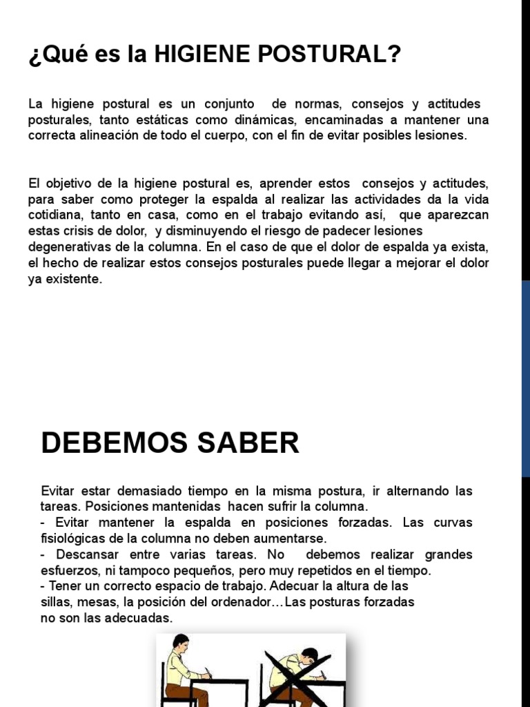 Higiene Postural Powerpoint | PDF