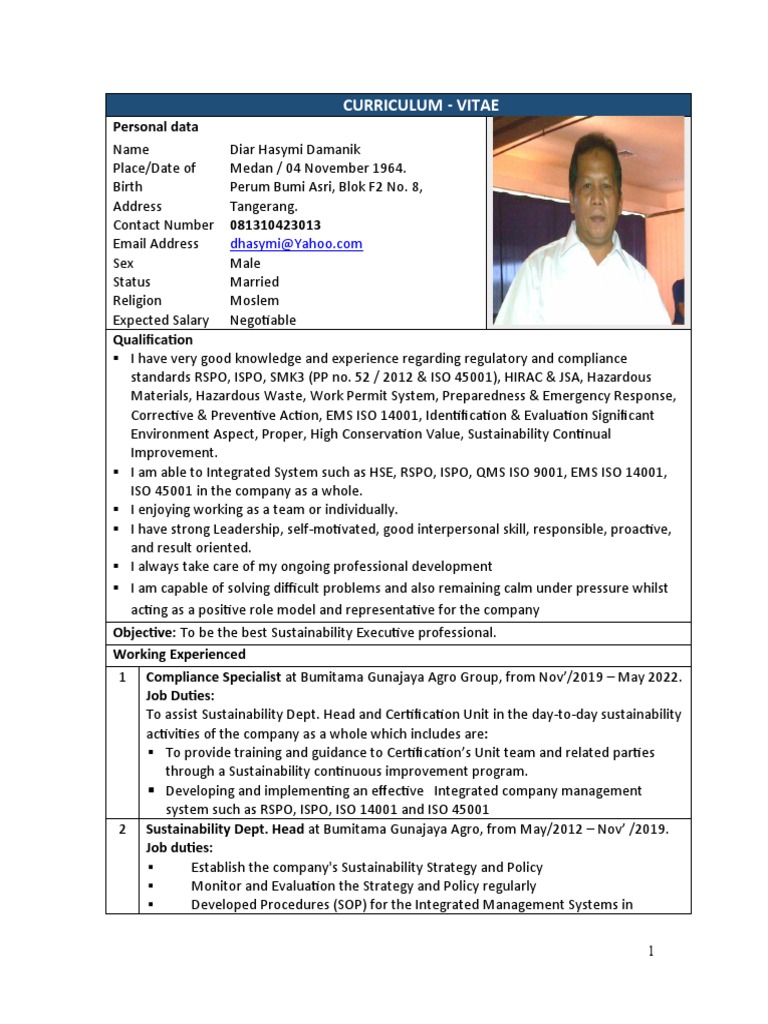 Diar H.D. CV - 1 | PDF