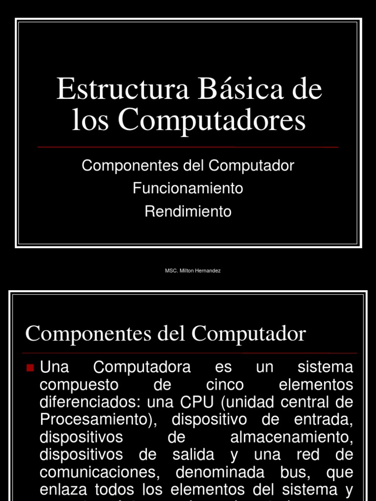Estructura Básica de Los Computadores | PDF | Unidad Central de procesamiento | Hardware de la ...