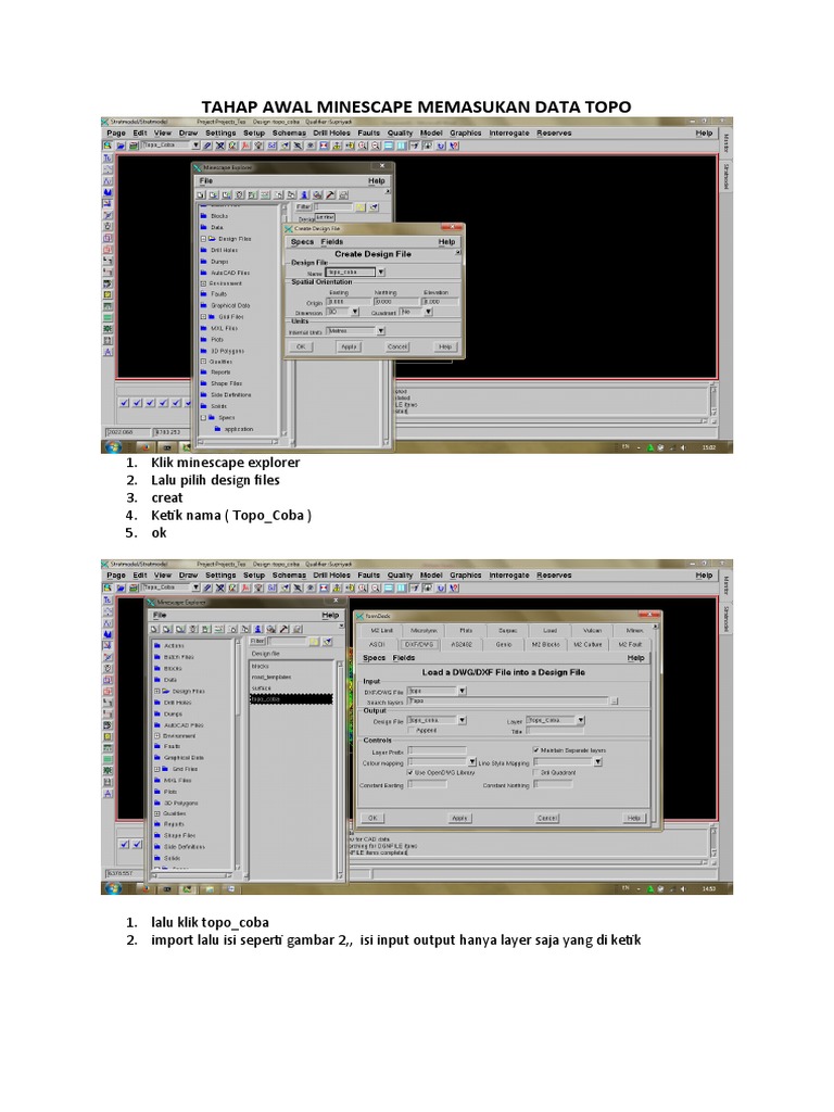 Tahap Awal Minescape Memasukan Data Topo | PDF | Seni