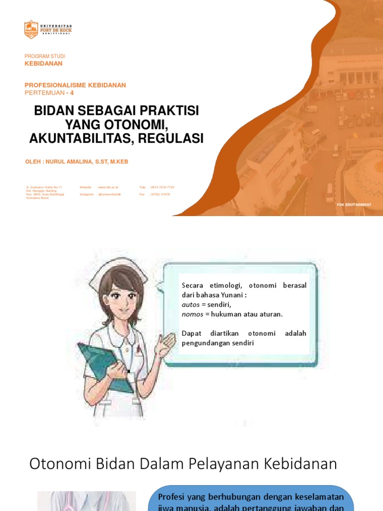 #4 Bidan Sebagai Praktisi Yang Otonomi, Akuntabilitas, Regulasi | PDF