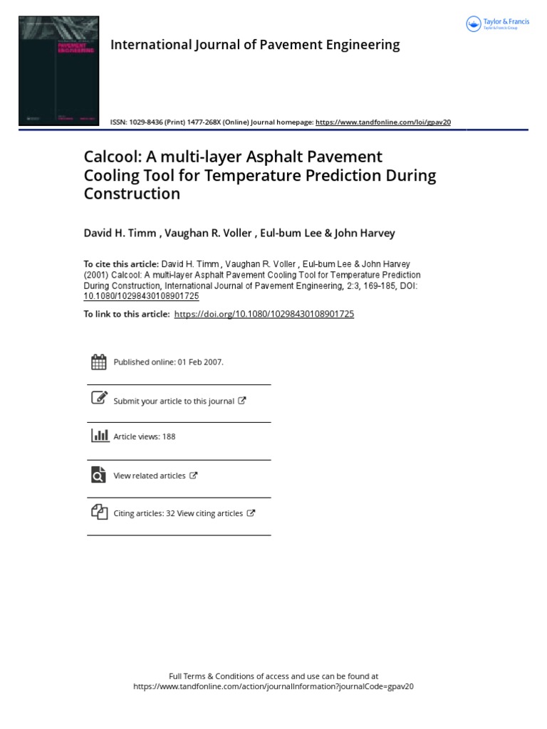 Calcool A Multi Layer Asphalt Pavement Cooling Tool For Temperature ...