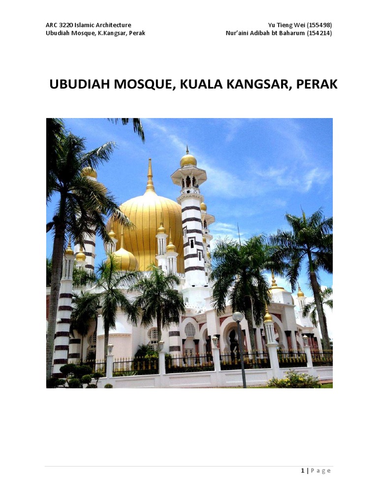 Ubudiah Mosque Architecture Study | PDF | Mosque | Architectural Design