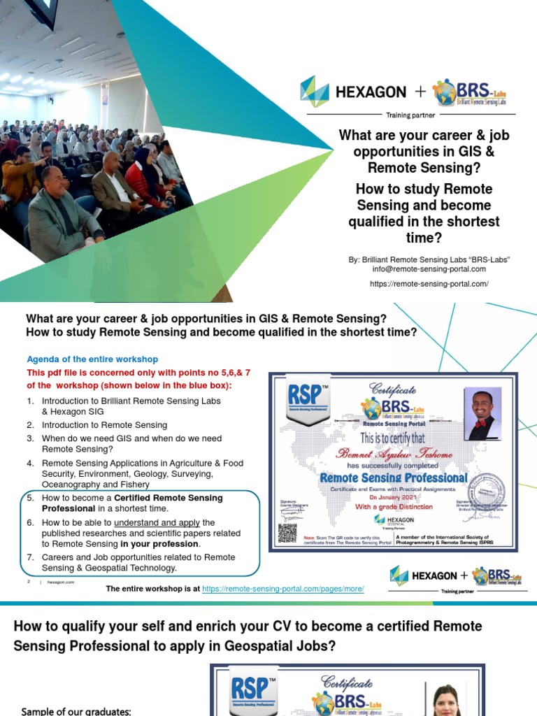 Career Job Opportunities in GIS & Remote Sensing & Required Qualifications PDF | Download Free ...