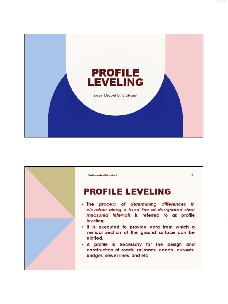 13 CE261 Profile Leveling | PDF | Surveying