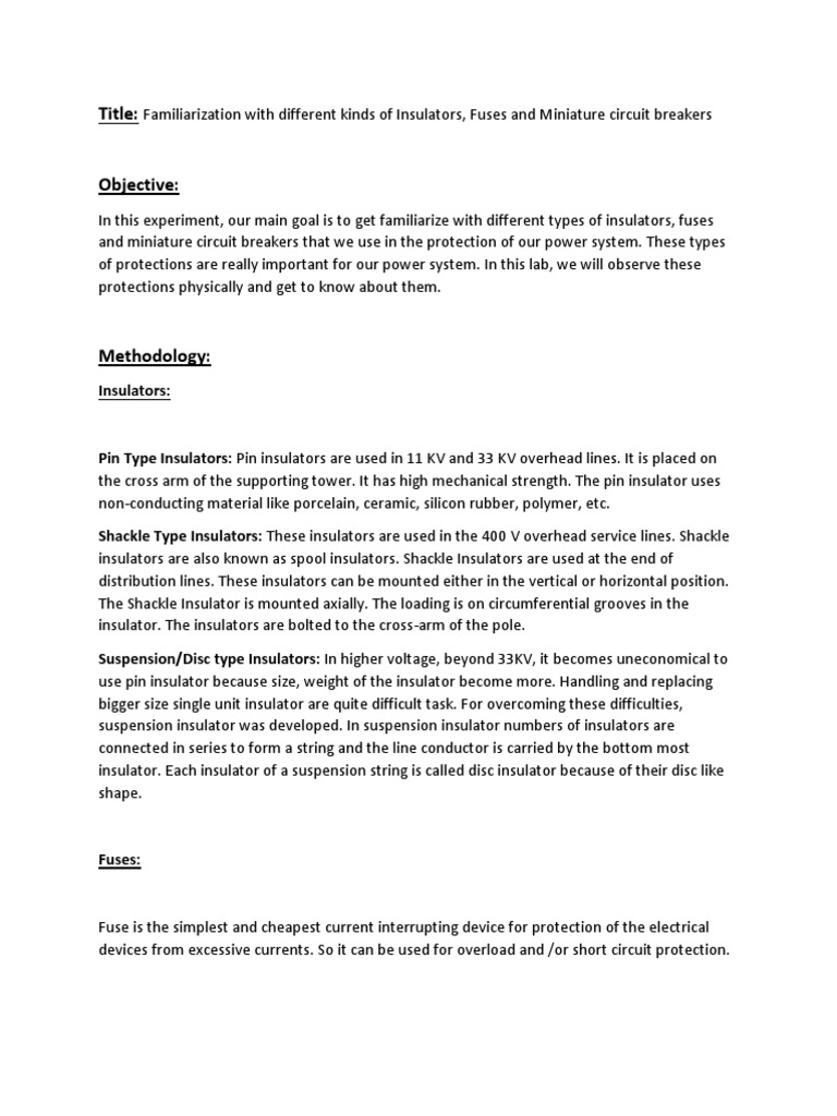 PSP Lab-1 Nahid PDF | PDF | Fuse (Electrical) | Insulator (Electricity)