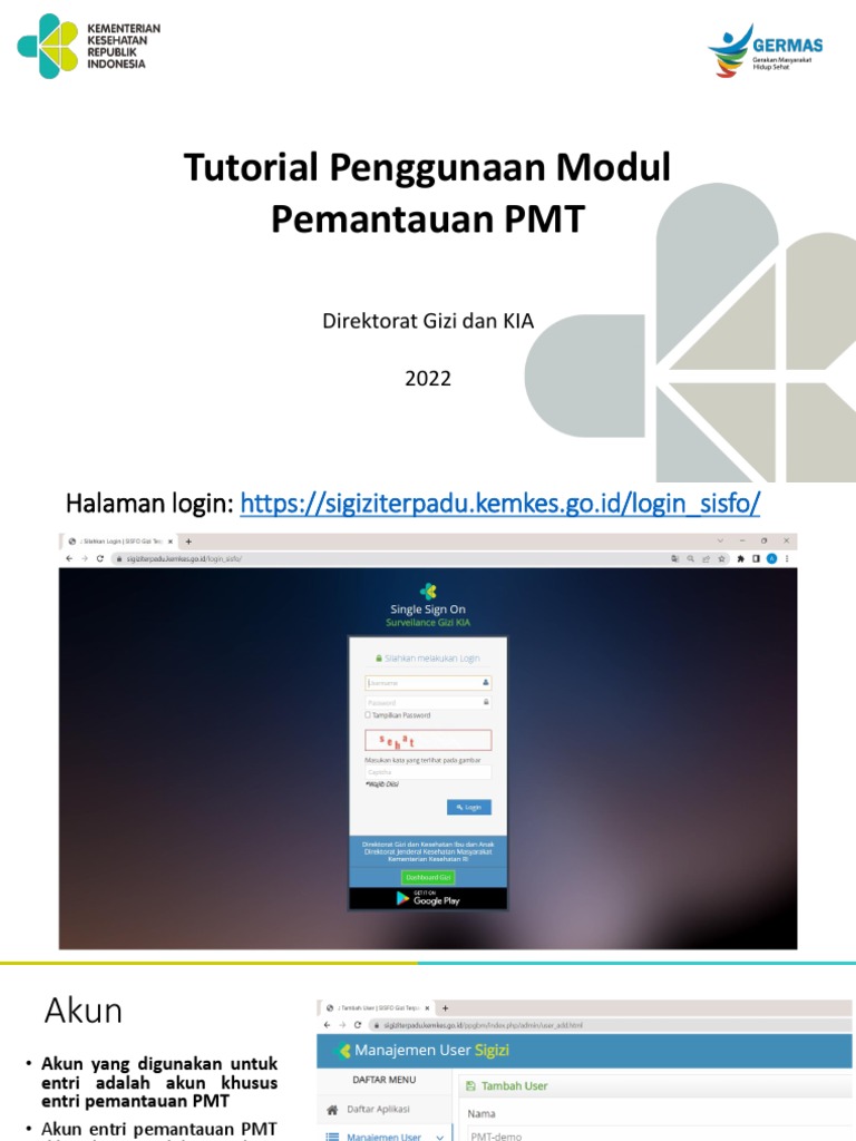 #1 Tutorial Penggunaan Modul Pemantauan PMT PDF | PDF