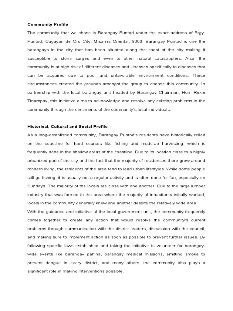 Community Profile | PDF