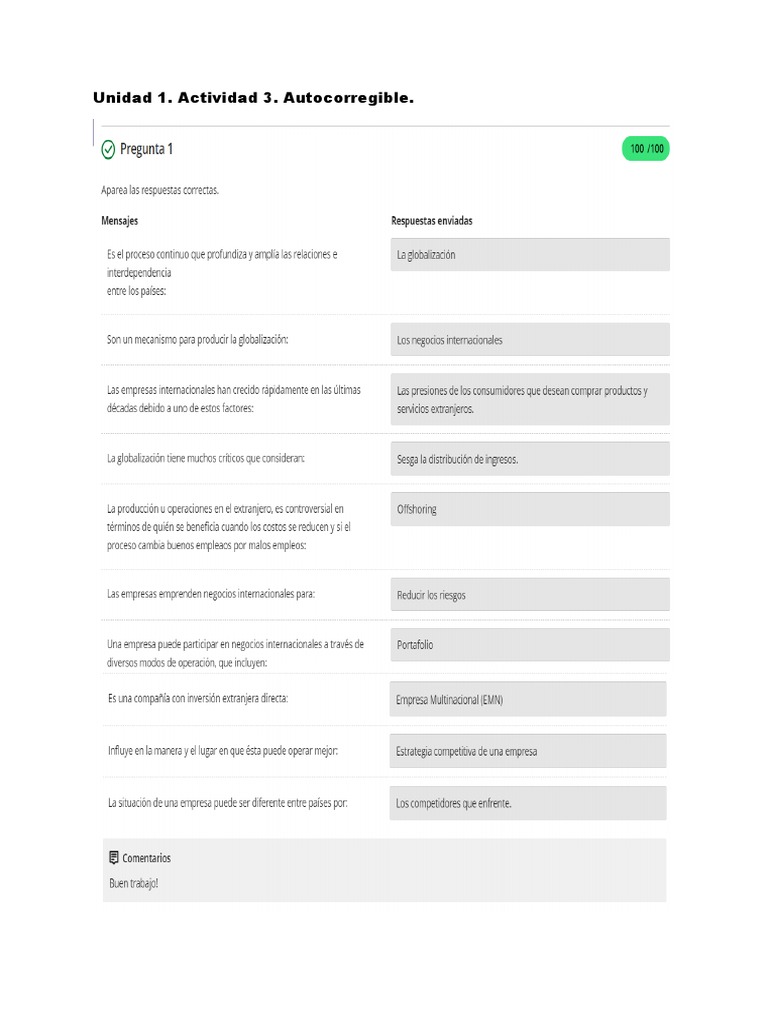 Unidad 1. Actividad 3. Autocorregible. | PDF