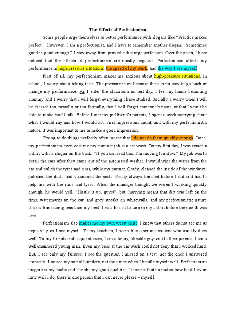 Perfectionism | PDF | Perfectionism (Psychology)