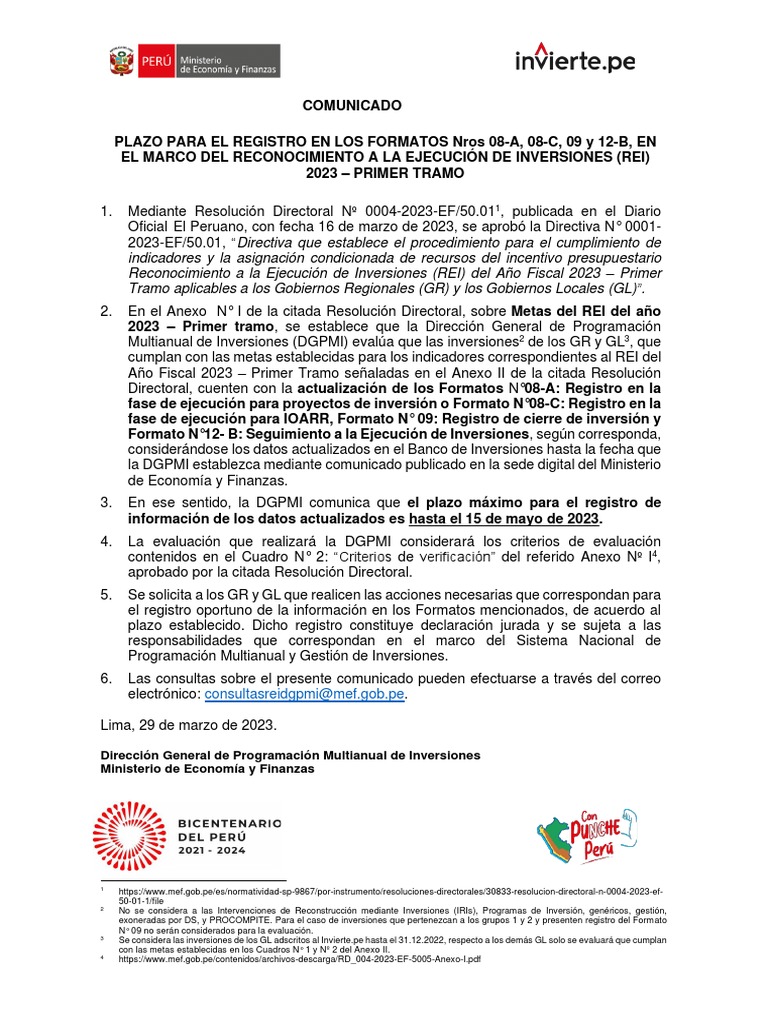 Comunicado 20230401 PDF | PDF