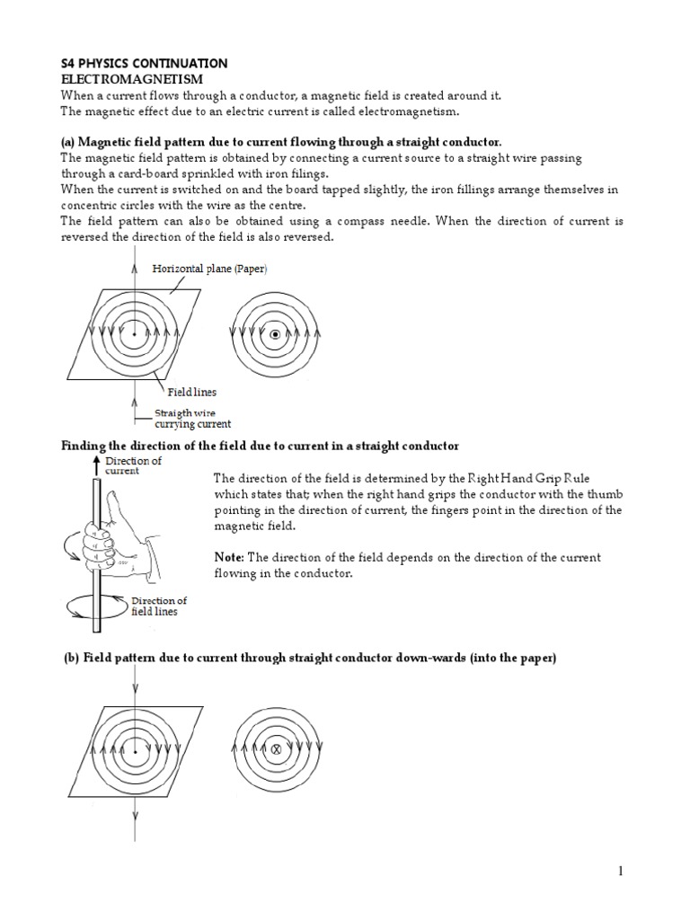 Electromagnetism S4 Physics Notes | PDF | Electromagnetic Induction ...
