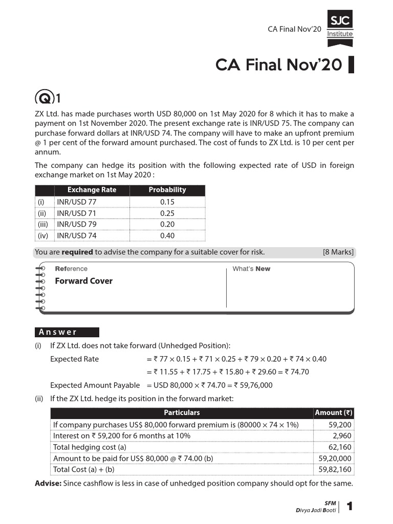 SFM DJB - Nov20 Suggested Answers PDF | PDF | Bond Duration | Bonds (Finance)