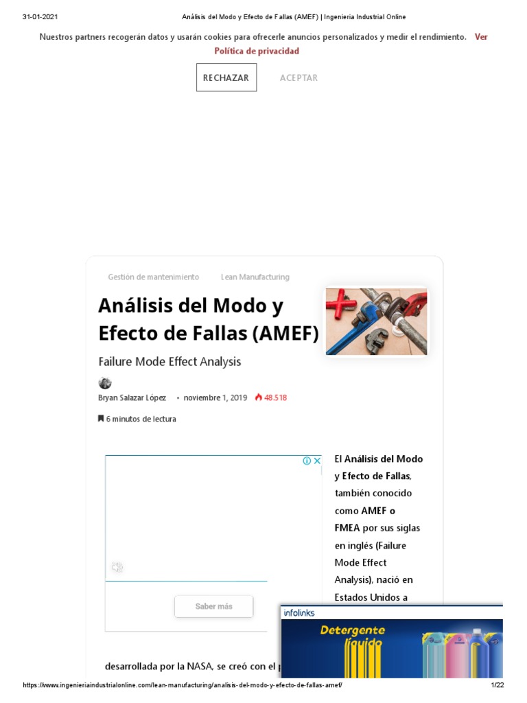 Análisis Del Modo y Efecto de Fallas (AMEF) - Ingenieria Industrial ...