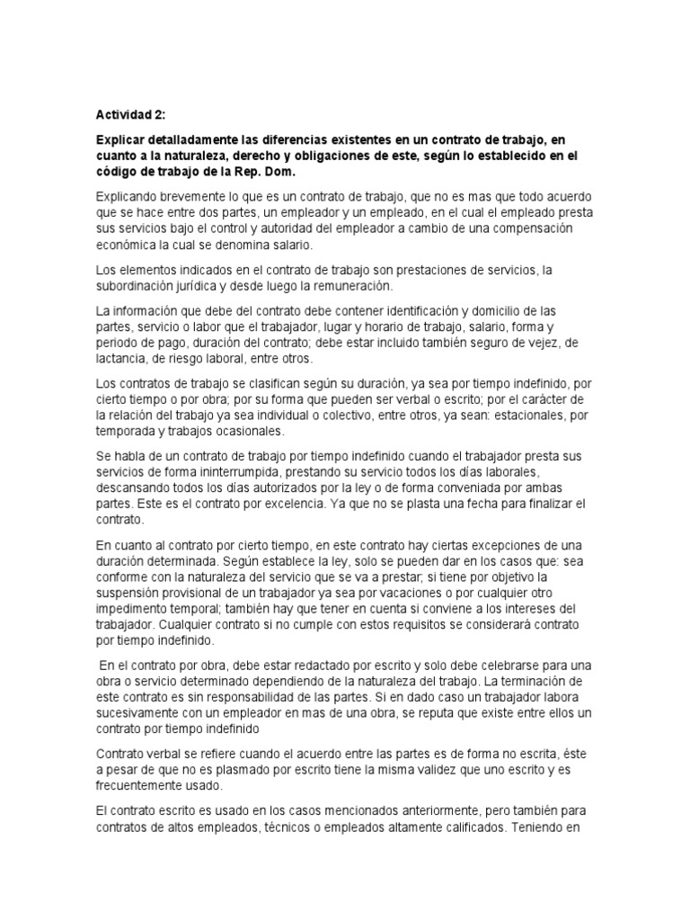Actividad 2 - Unidad 2 | PDF | Derecho laboral | Salario