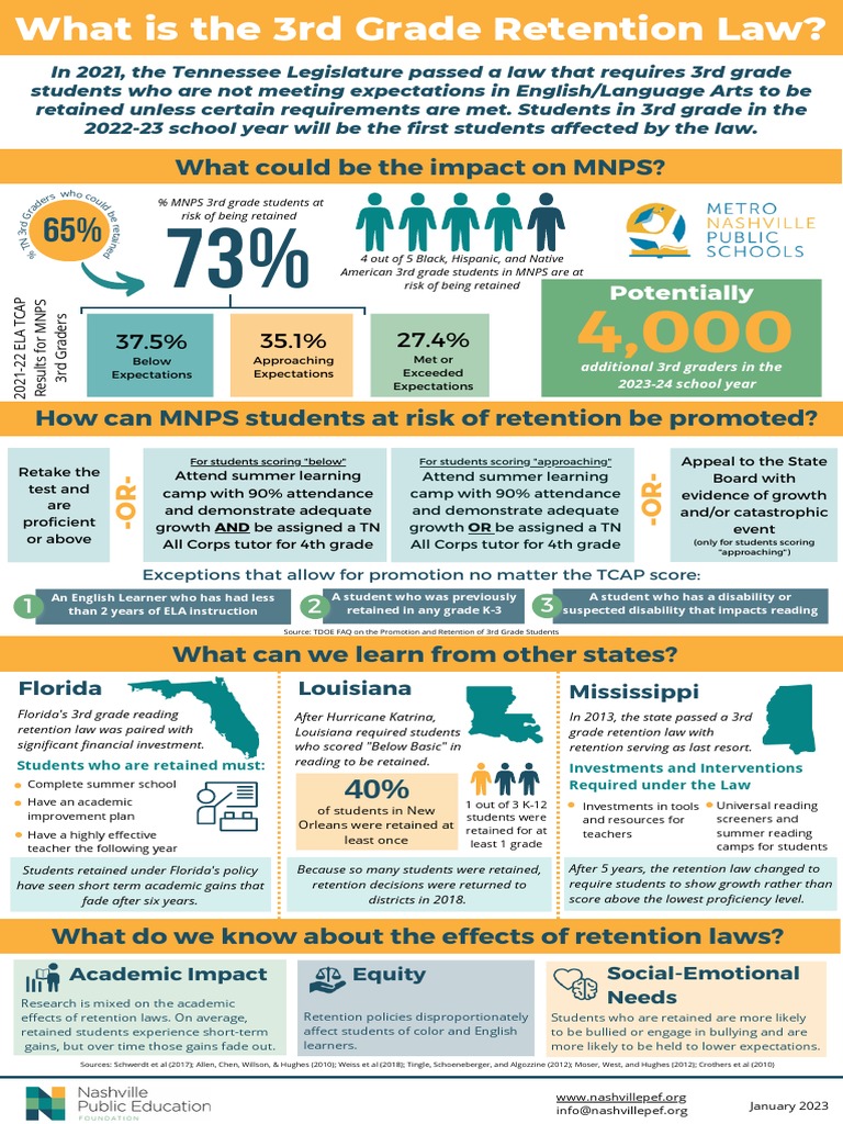NPEF 3rd Grade Retention Law Infographic | PDF | Teachers | Learning