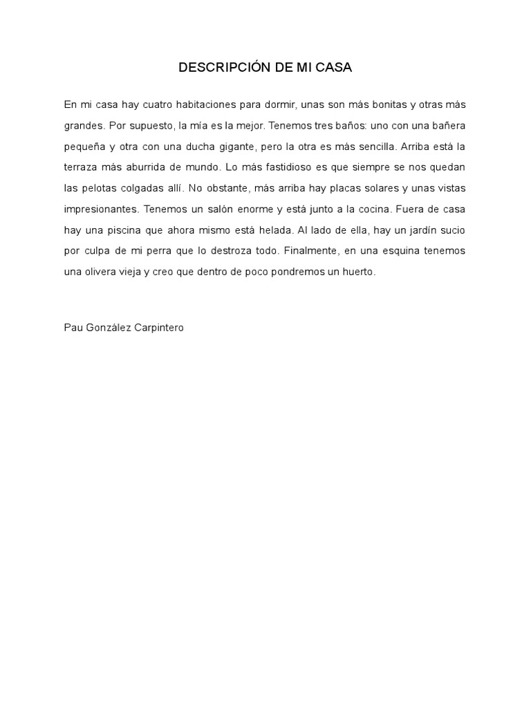 Descripción de Mi Casa PDF | PDF