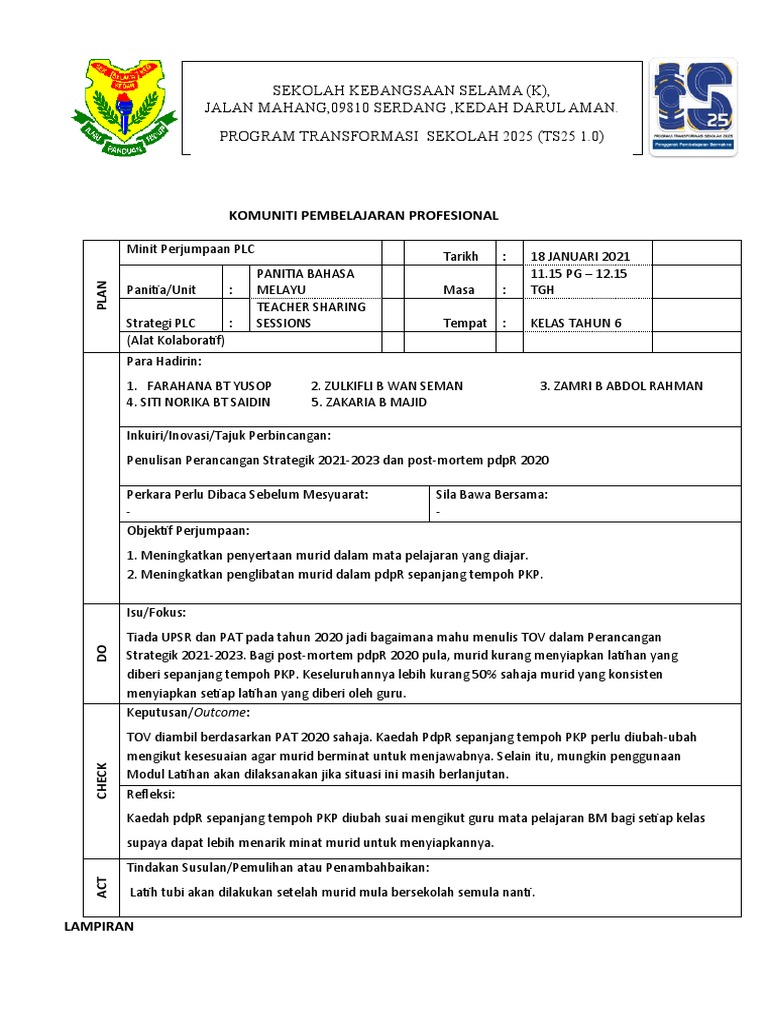 LAPORAN PLC 1 2021 | PDF