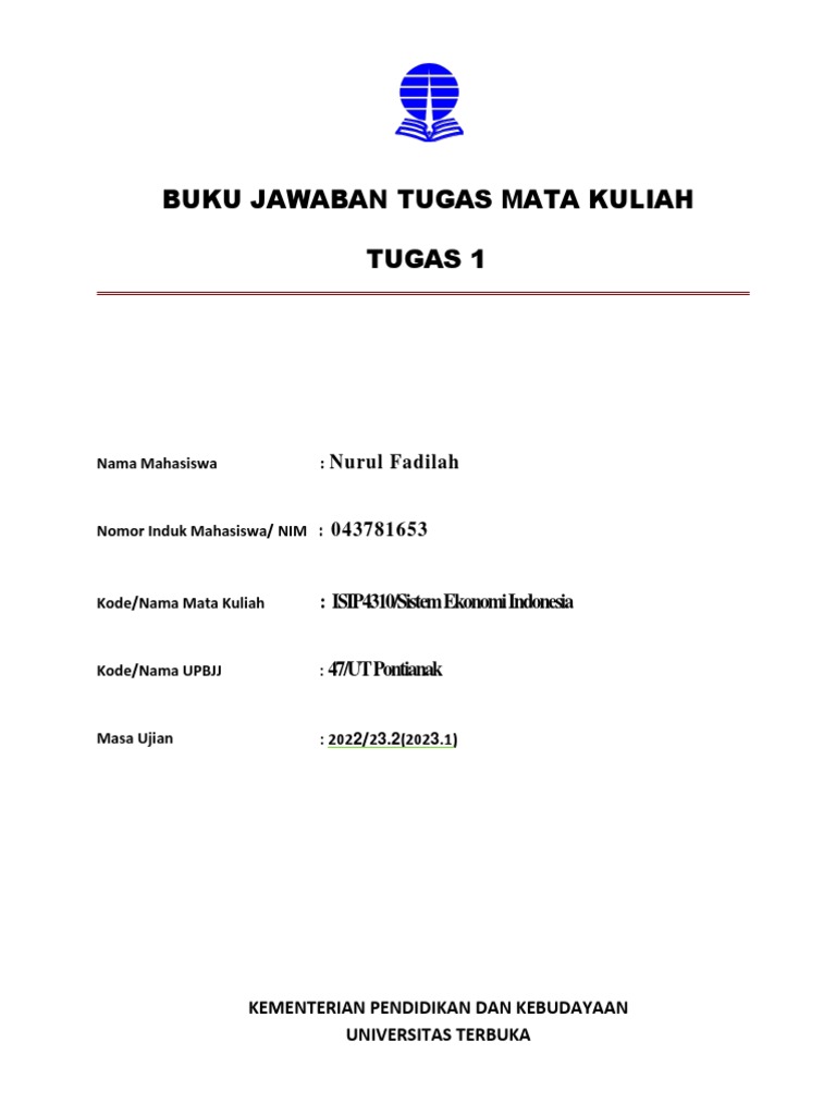 Tugas TMK 1 Sistem Ekonomi Indonesia An-4 2 PDF | PDF