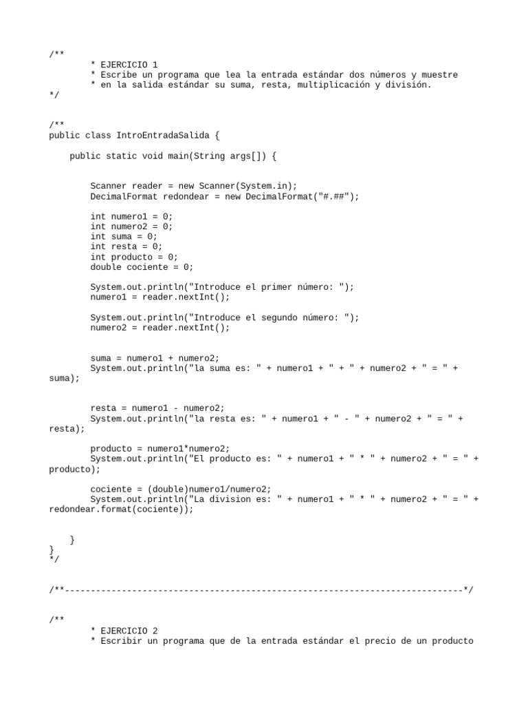 Bloque 1 - Ejercicios 1 y 2 | PDF