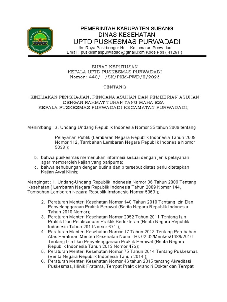 3.2.1a SK Pengkajian Awal Rencana Asuhan Dan Pemberian Asuhan BLM Diedit | PDF | Pengembangan ...