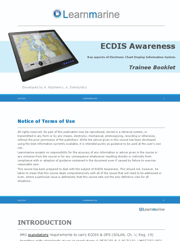EC00 ECDIS Awareness Trainee Booklet | PDF | Geographic Data And ...