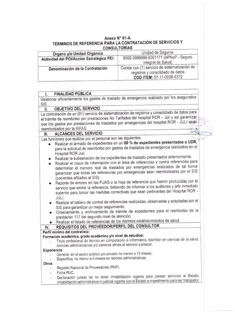 TDR Locacion de Servicio | PDF