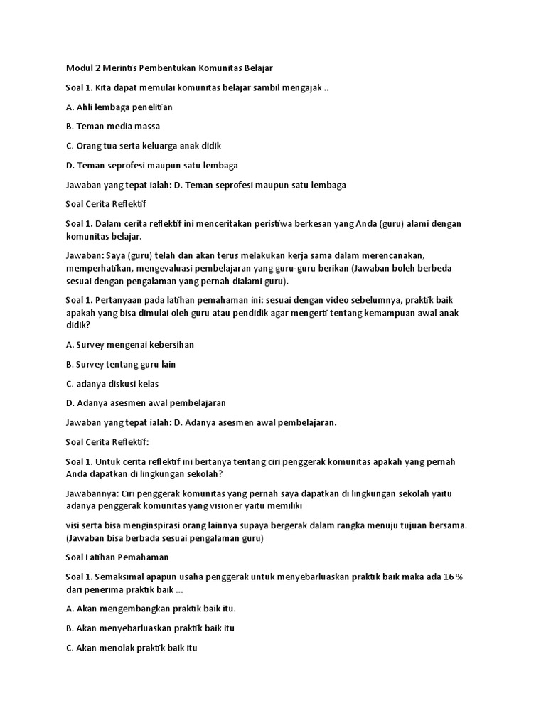 Modul 2 Merintis Pembentukan Komunitas Belajar | PDF