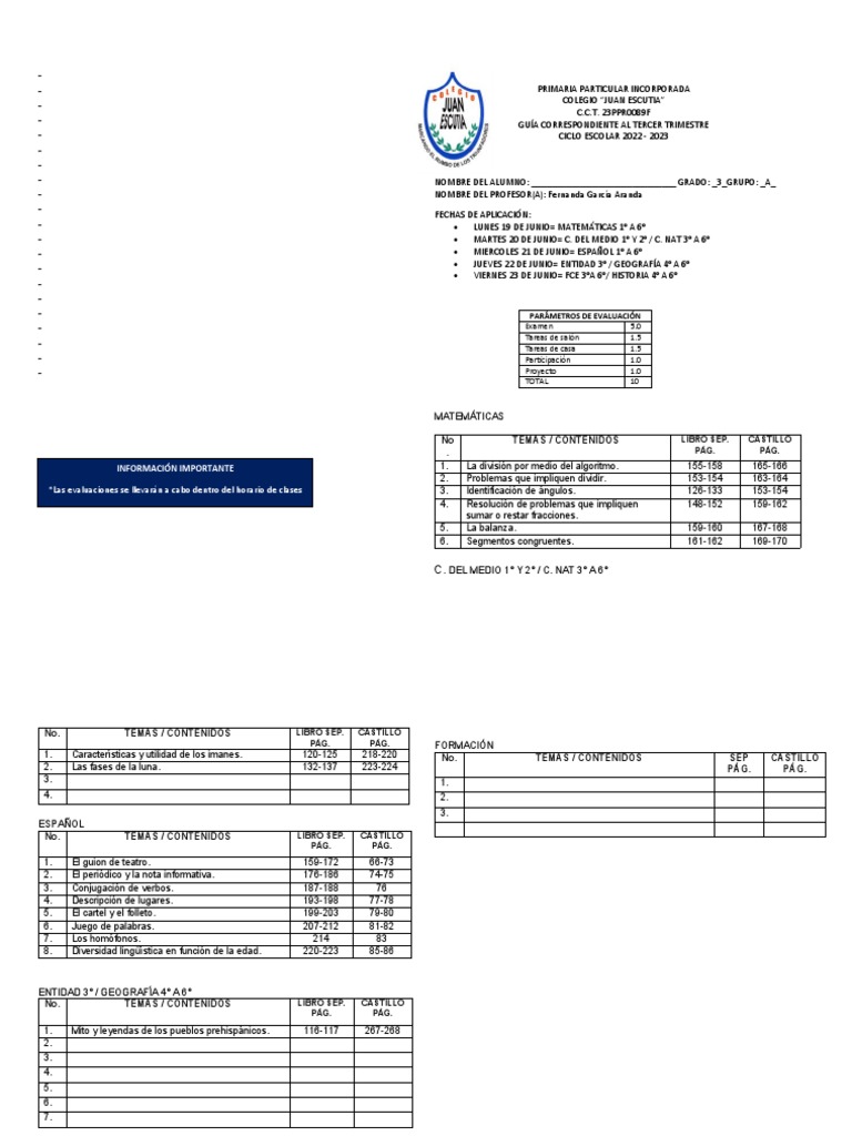 3°A Guía III TRI | PDF