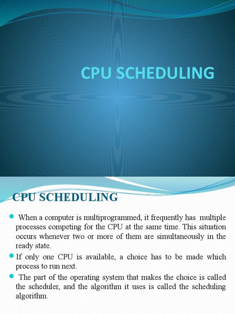 8 Cpu Scheduling Pdf Scheduling Computing Process Computing