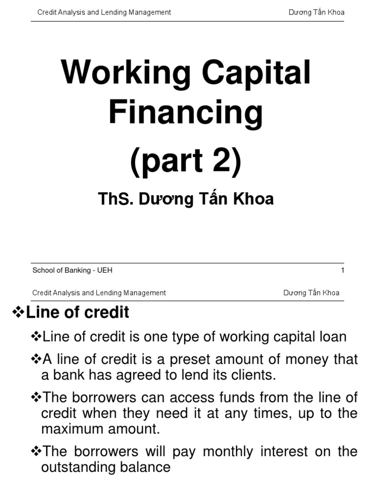 Chapter 4 - Working Capital Financing - Part 2 | PDF