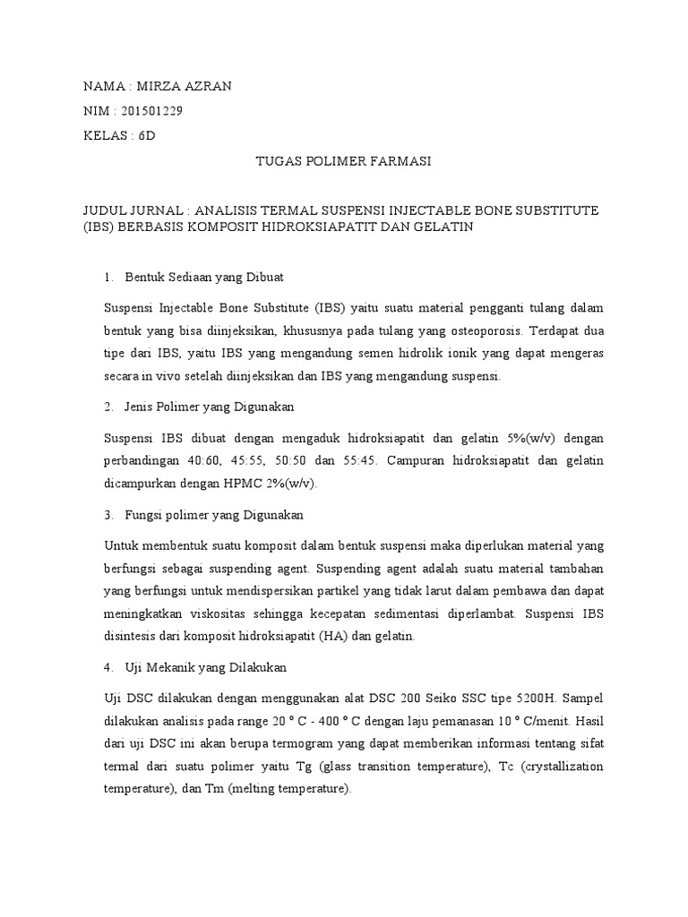 Tugas Polimer | PDF