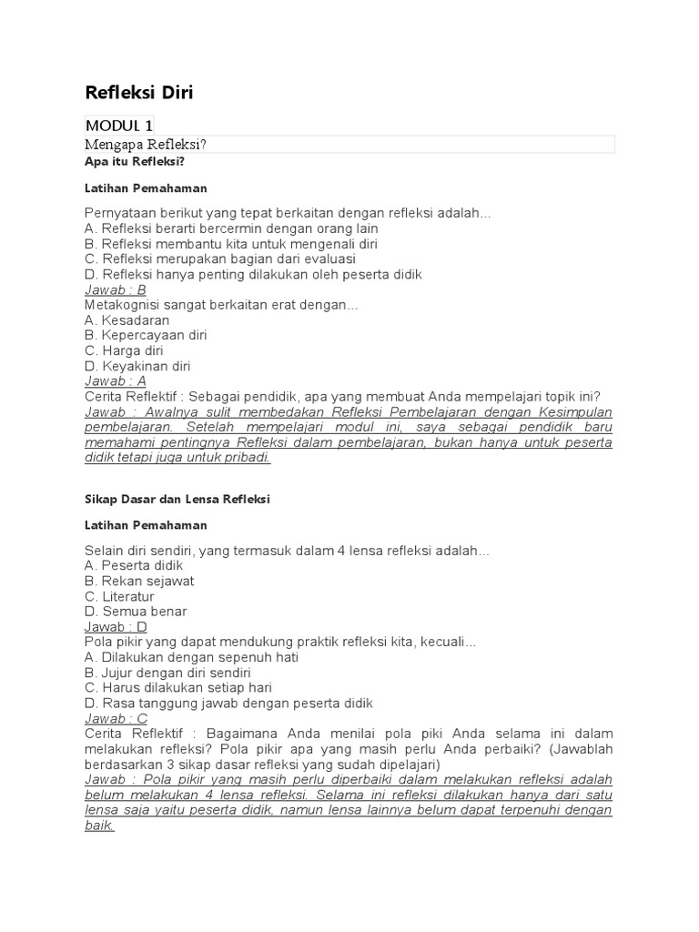 Refleksi Diri | PDF
