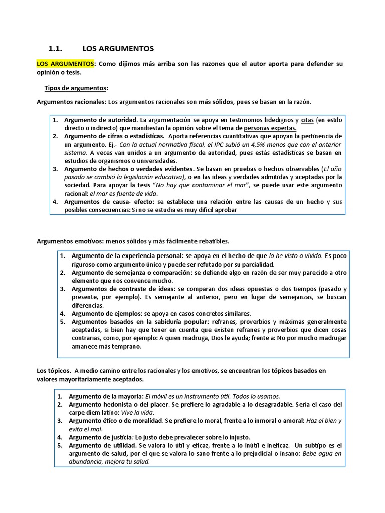 Los Argumentos | PDF | Falacia | Argumento