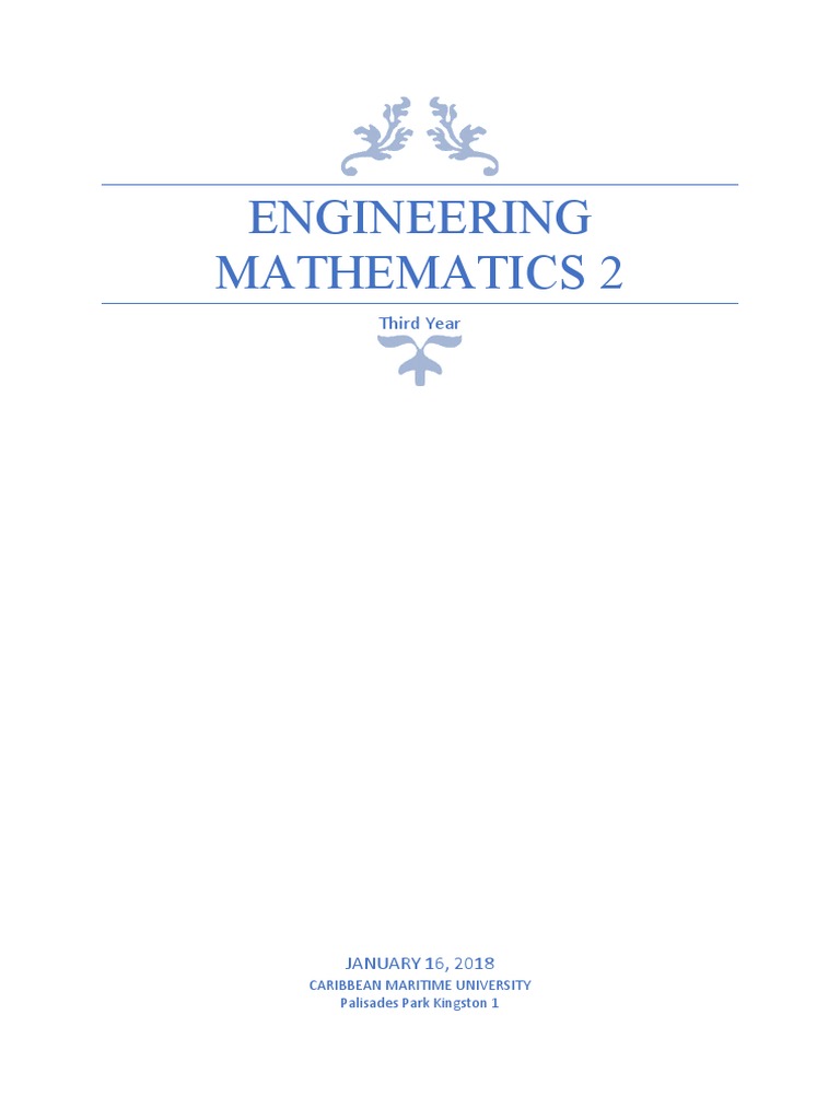 Engineering Mathematics 2 CMU. | PDF | Integral | Function (Mathematics)